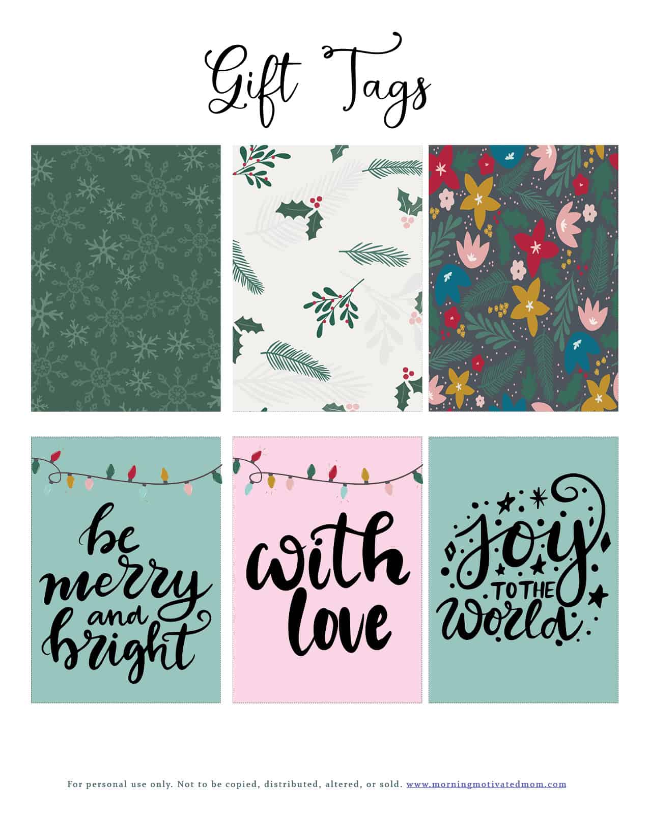 Free Gift Tags Printable – Morning Motivated Mom