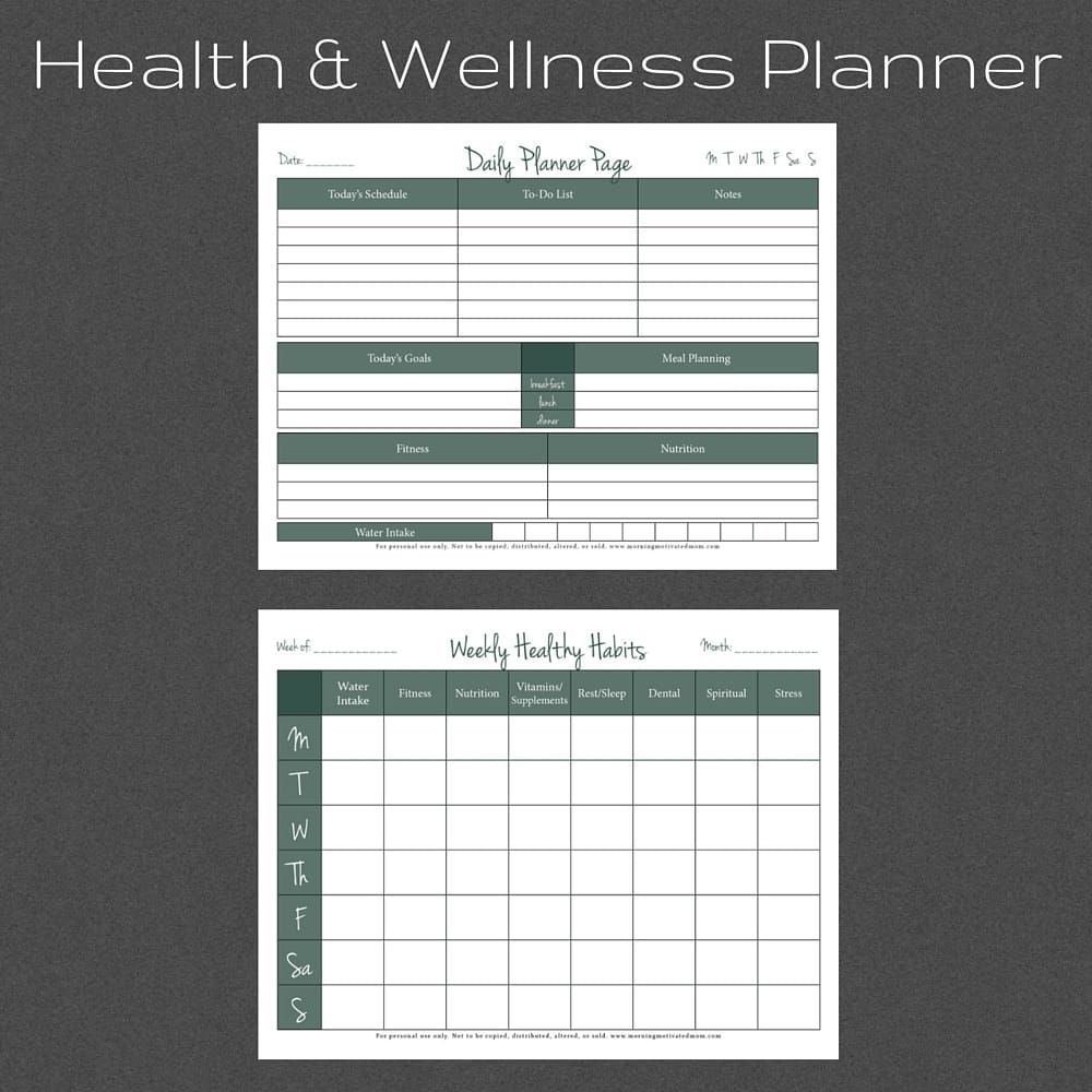 Health and Wellness Printable Planner – Morning Motivated Mom