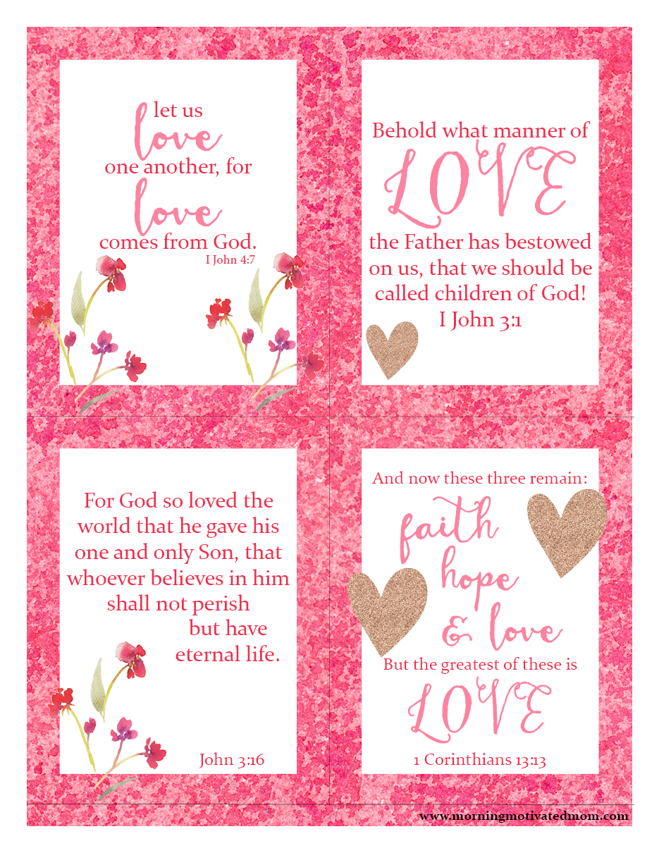 Scripture LOVE printables – Morning Motivated Mom