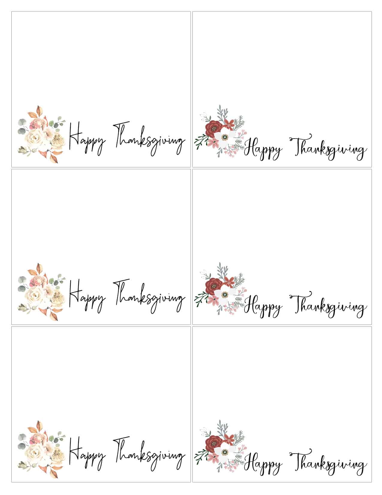 Free Thanksgiving Placecards – Morning Motivated Mom